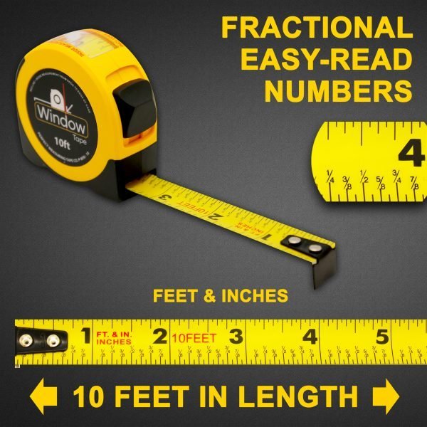 WIN-10 - Window Tape - 10ft Steel Inside Measurement Tape Measure with ...